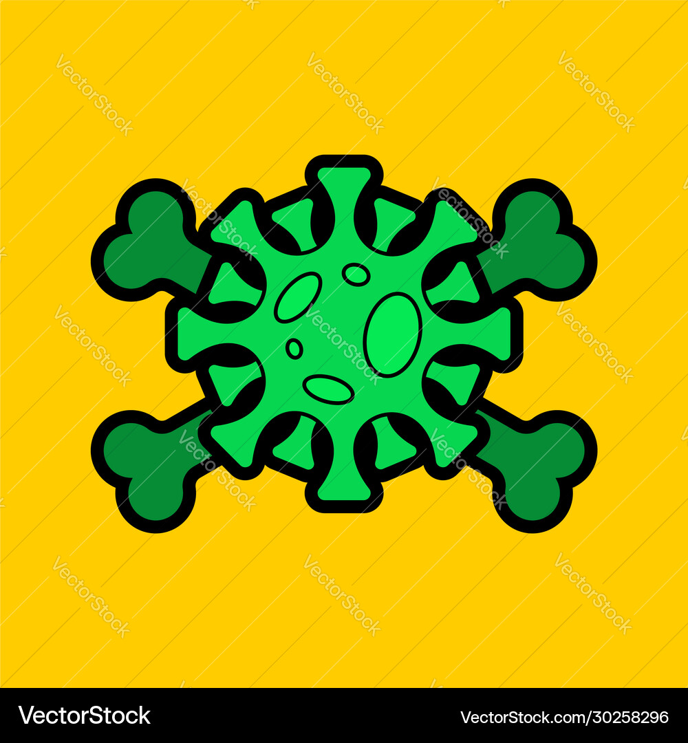 Coronavirus and crossbones deadly danger sign Vector Image