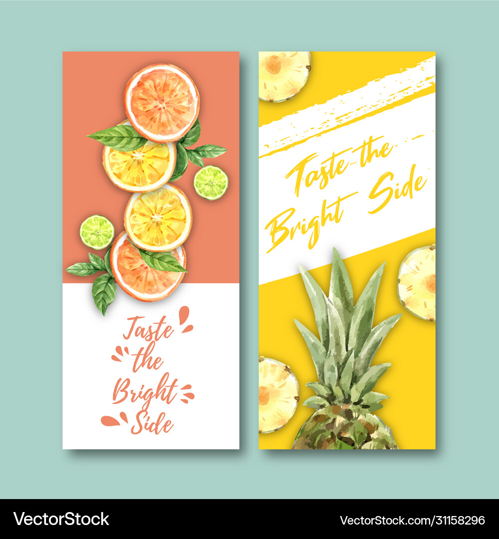 Fruits-themed design flyer orange lime and Vector Image