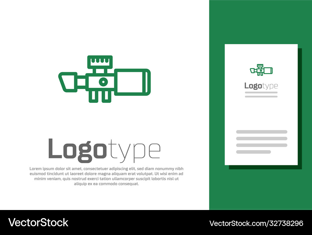 Green line sniper optical sight icon isolated Vector Image