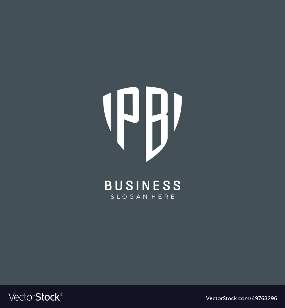Initials pb logo shield guard shape creative logo Vector Image