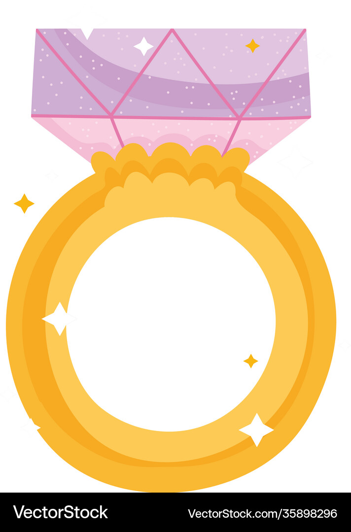 Princess tale ring with diamond cartoon isolated Vector Image