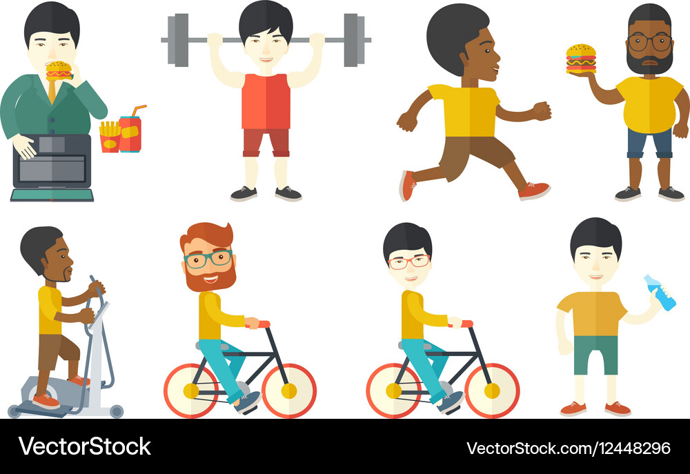 Set of sport characters Royalty Free Vector Image