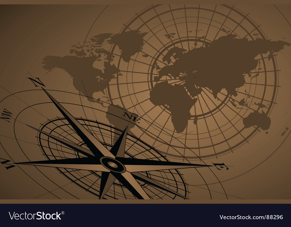 Vintage Compass Map Royalty Free Vector Image - VectorStock