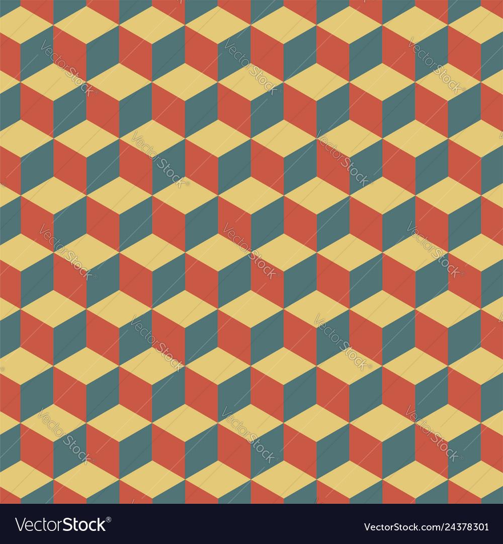 Abstract Cube Pattern Colorful Geometric Pattern Vector Image