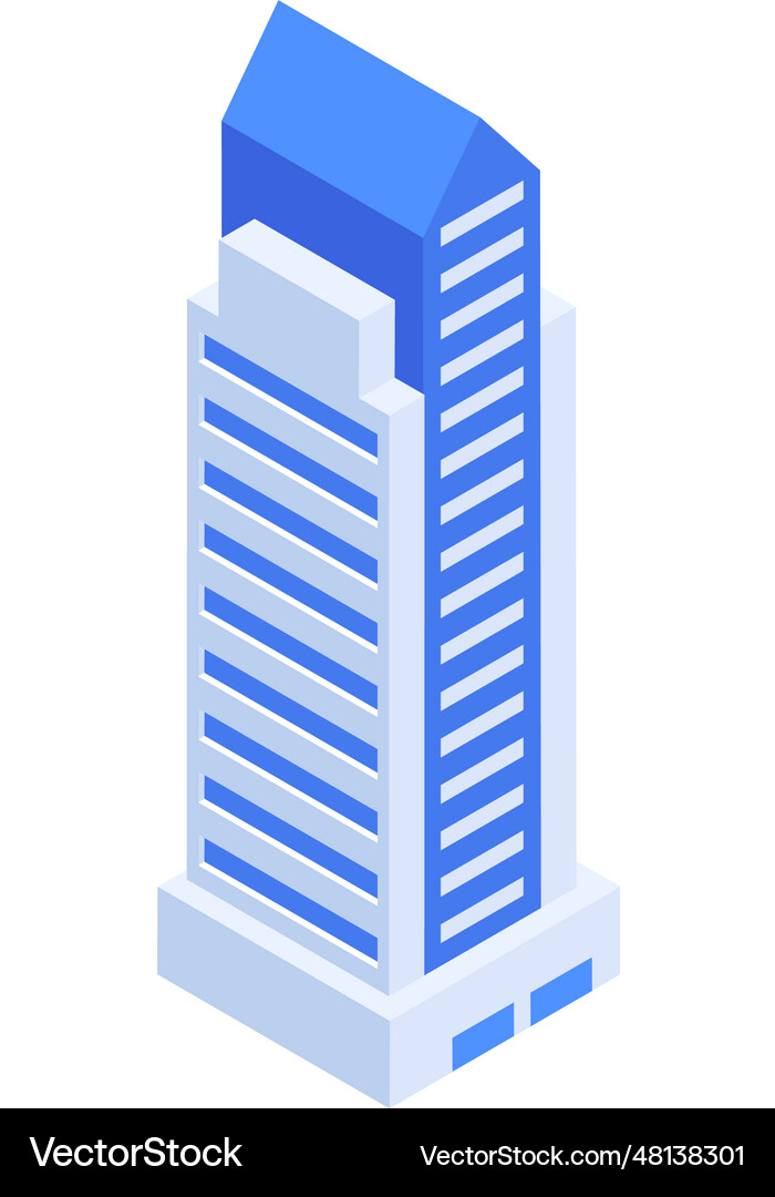 An isometric icon of building Royalty Free Vector Image