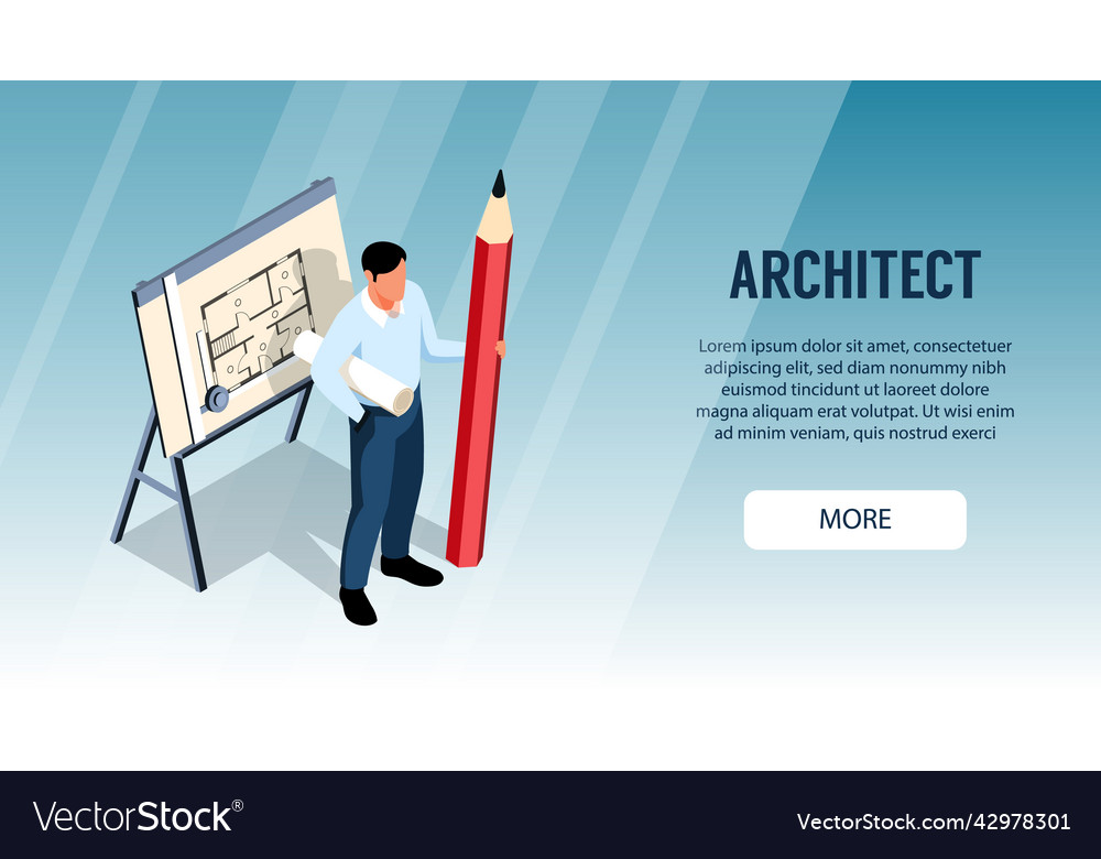 Architect horizontal banner Royalty Free Vector Image