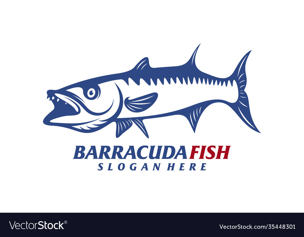 Barracuda fish design creative Royalty Free Vector Image