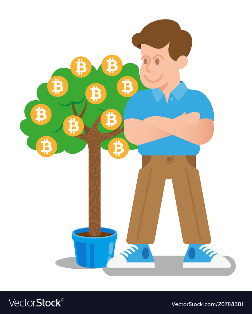Bitcoin tree Royalty Free Vector Image - VectorStock