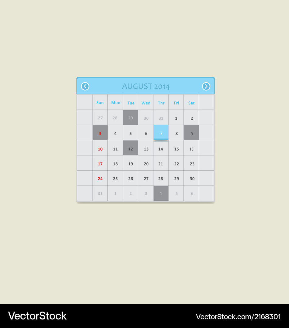 Blue calendar Royalty Free Vector Image - VectorStock