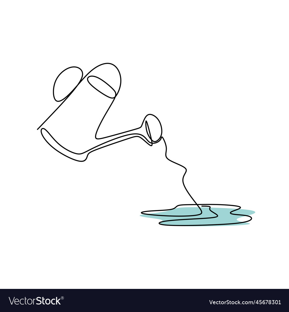Continuous line drawing watering plants Royalty Free Vector Continuous line drawing watering plants Royalty Free Vector