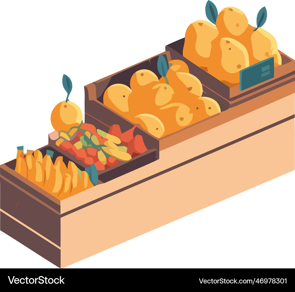 Fresh organic fruit and vegetable meal delivery Vector Image