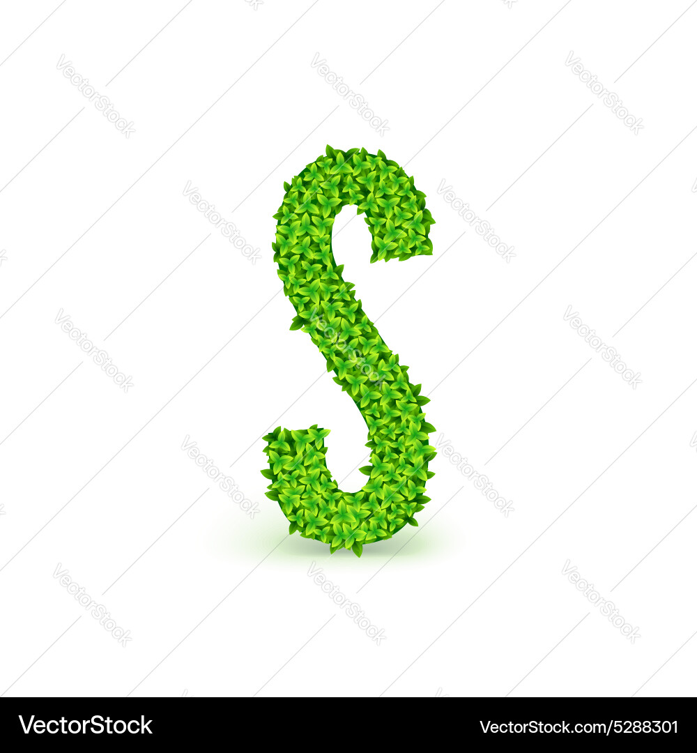 Green leaves font s Royalty Free Vector Image - VectorStock