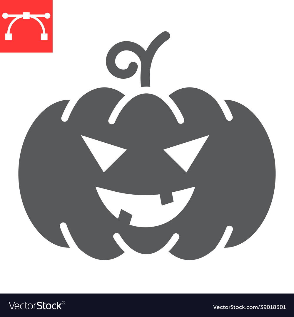 Halloween pumpkin glyph icon Royalty Free Vector Image