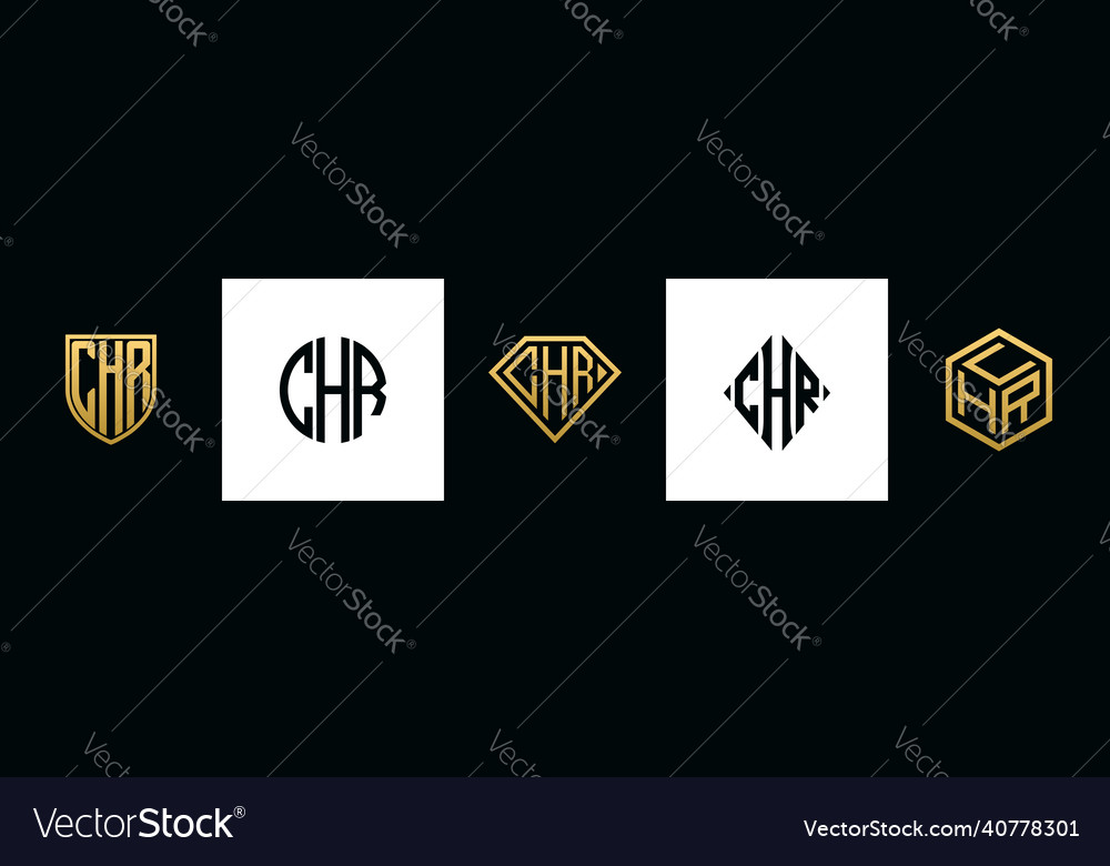 Initial letters chr logo designs bundle Royalty Free Vector