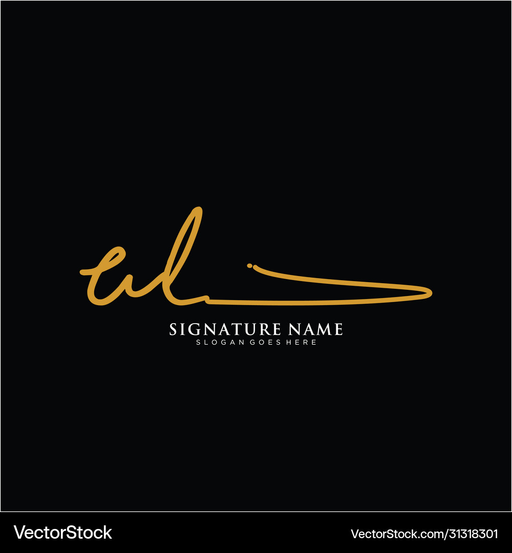 Letter ul signature logo template Royalty Free Vector Image