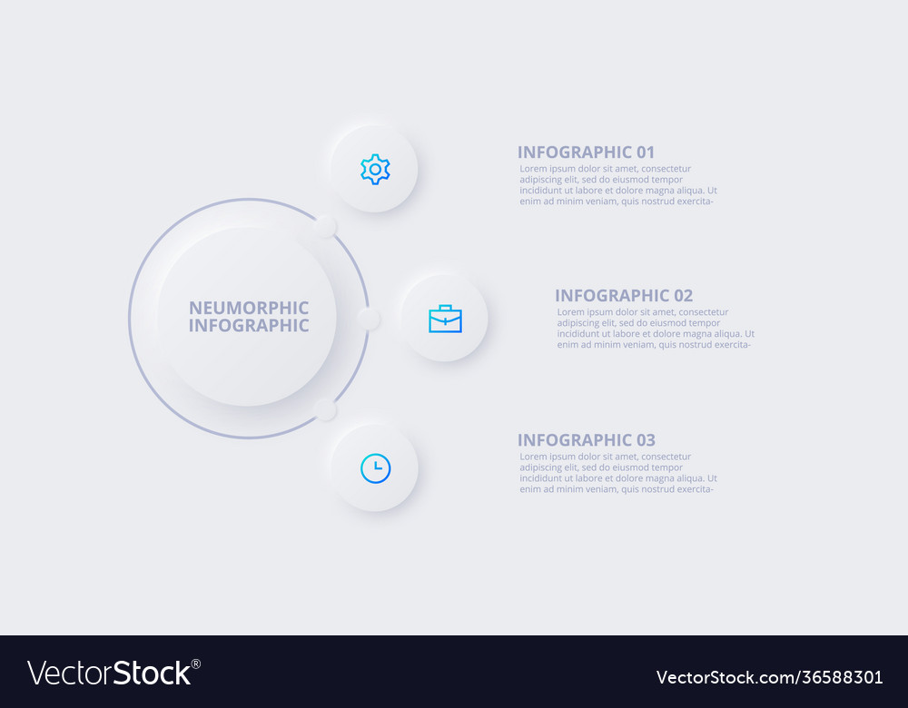 Neumorphic circle elements for infographic Vector Image