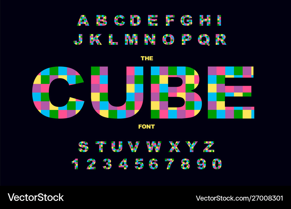 Pixel retro video game font 80 s retro alphabet Vector Image