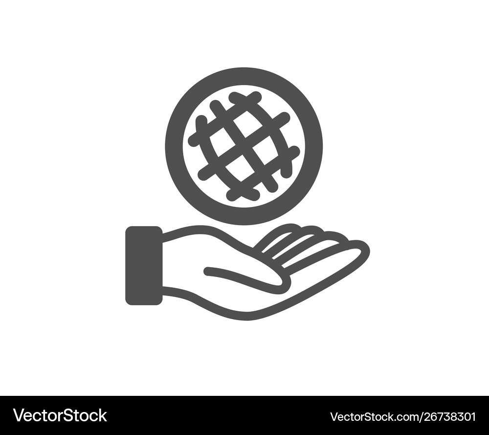 Safe planet icon world sign ecology Royalty Free Vector