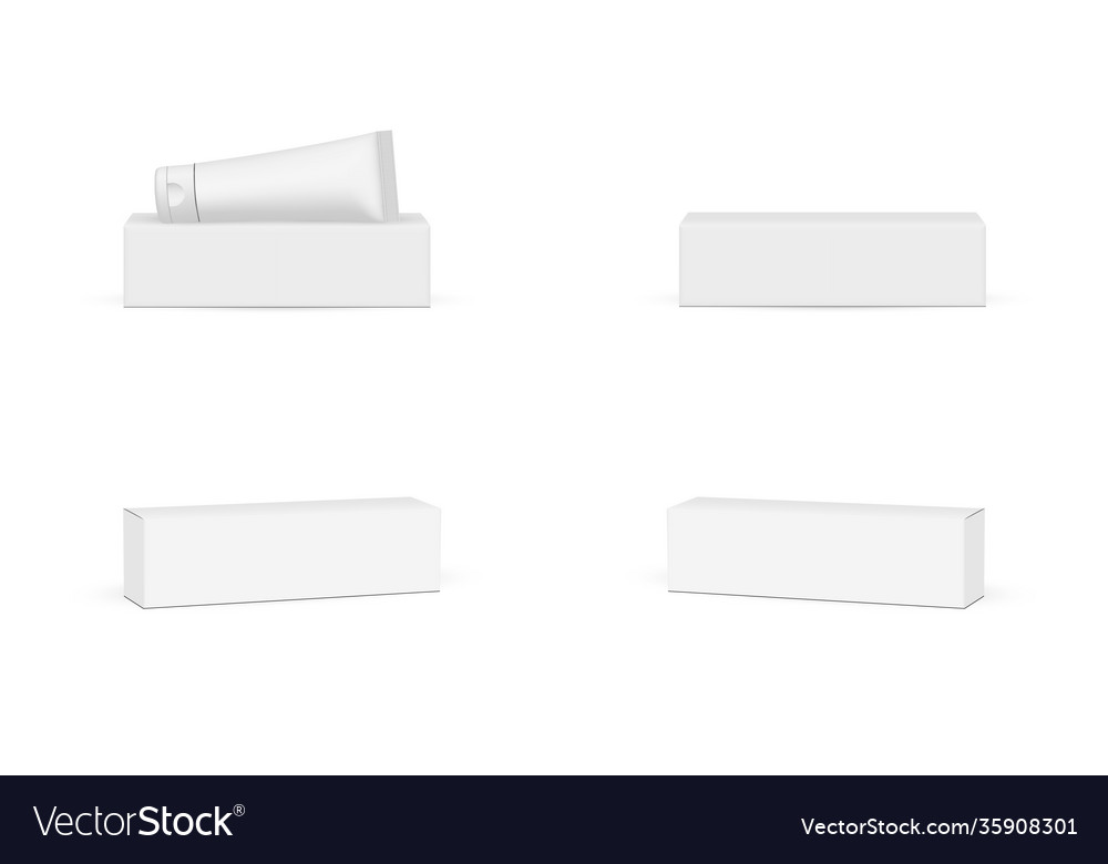 Set rectangular cardboard boxes with tube Vector Image