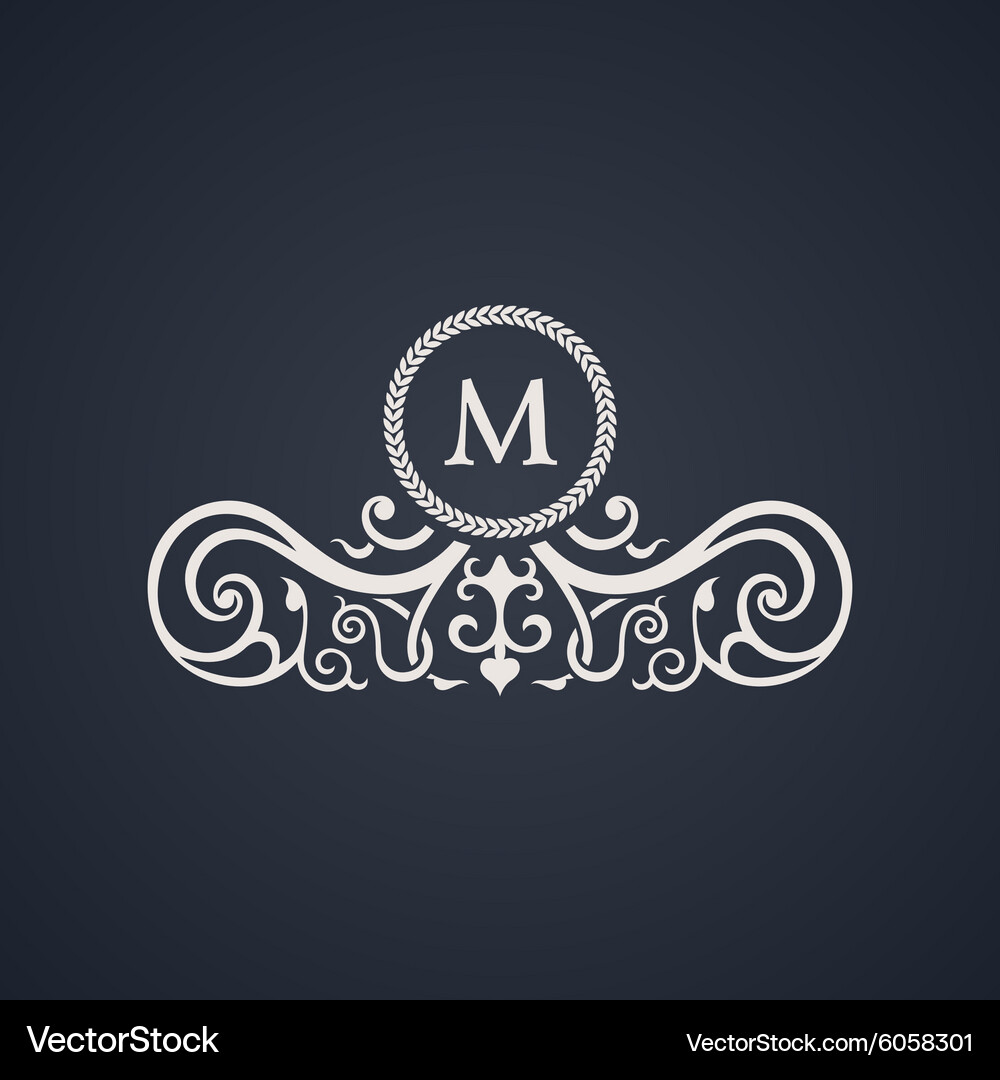 Vintage luxury emblem elegant calligraphic Vector Image