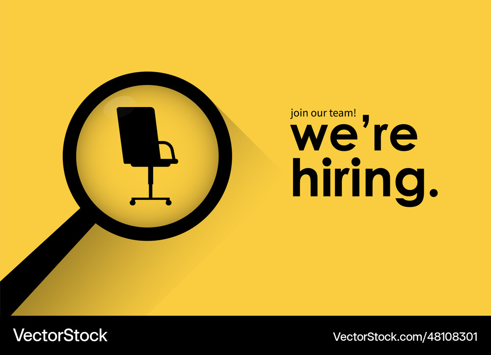 Were hiring concept minimal business recruiting Vector Image
