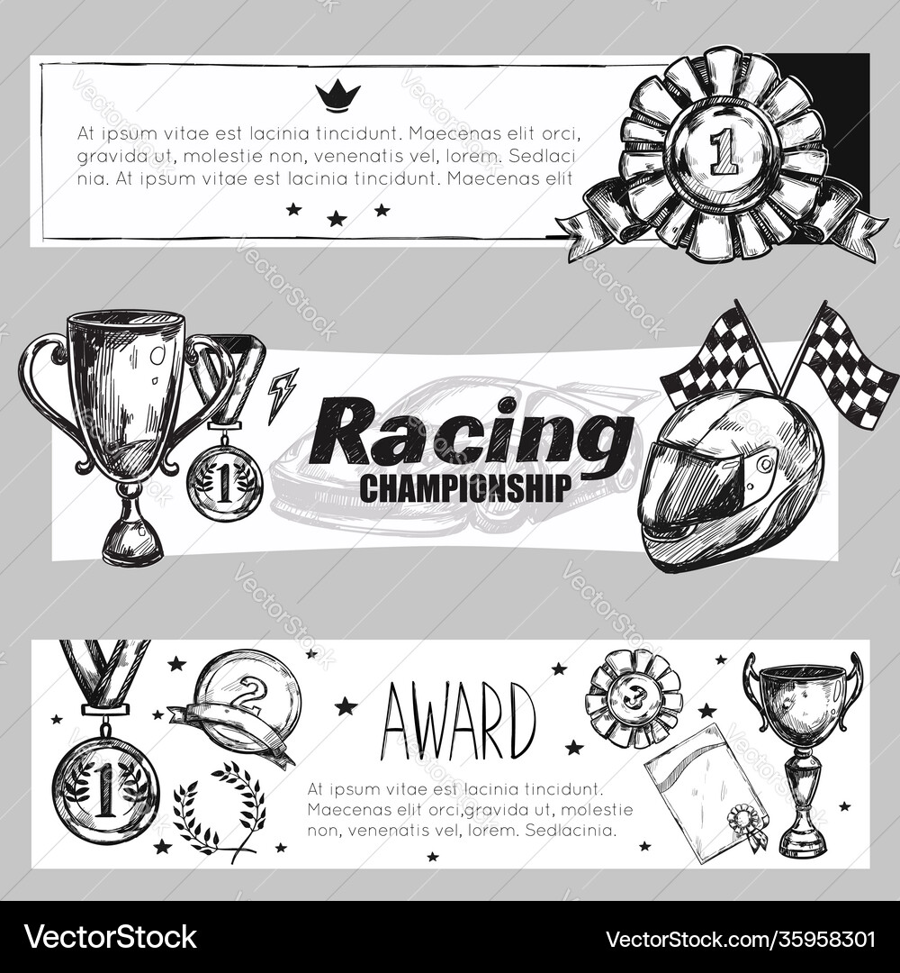Winner medal banner set Royalty Free Vector Image