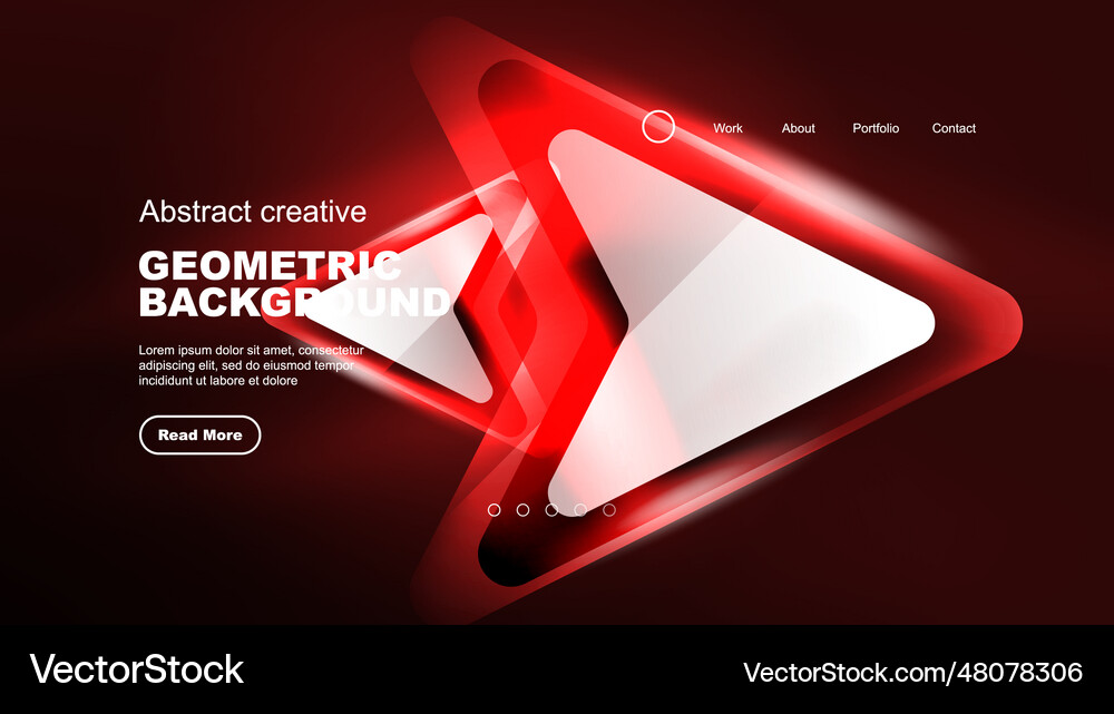 Abstract background landing page glass geometric Vector Image