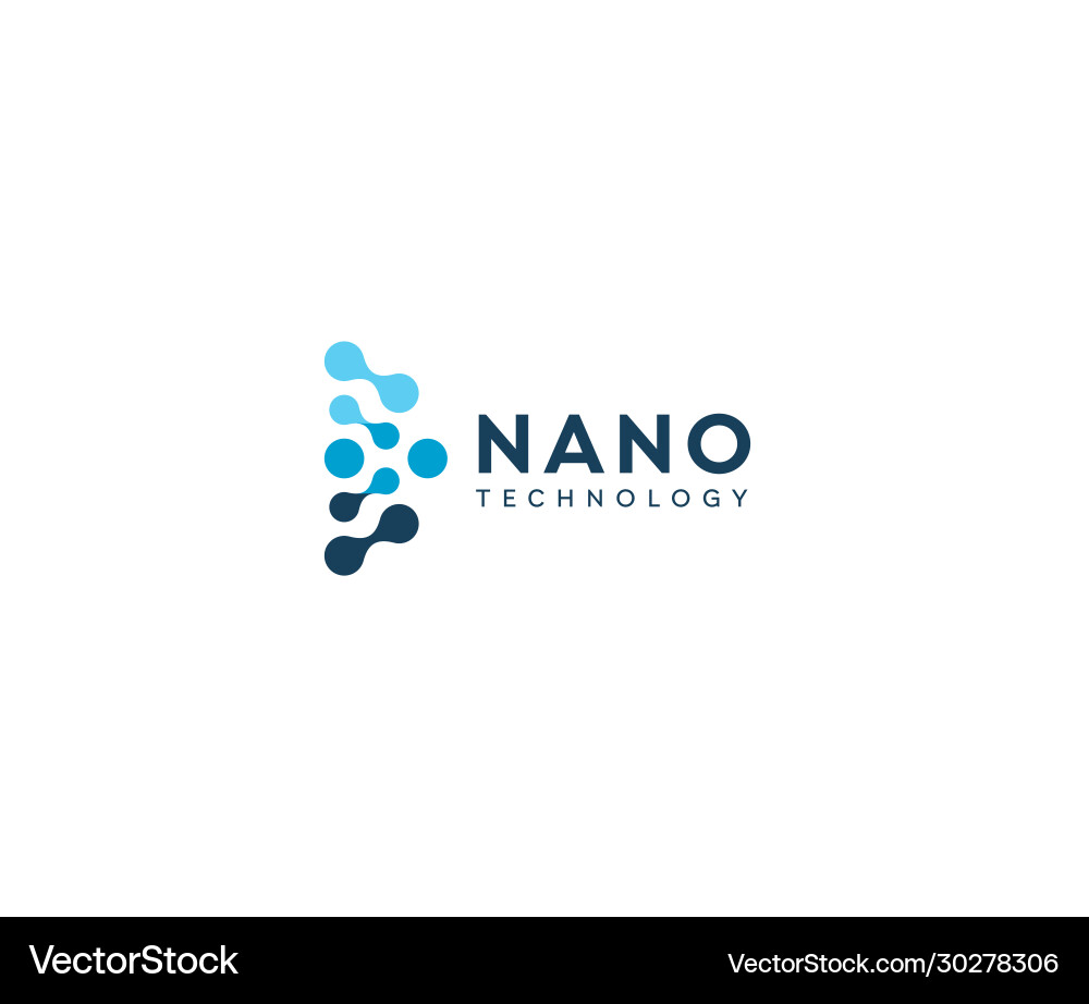 Abstract nano icon blue circles in semicircle Vector Image