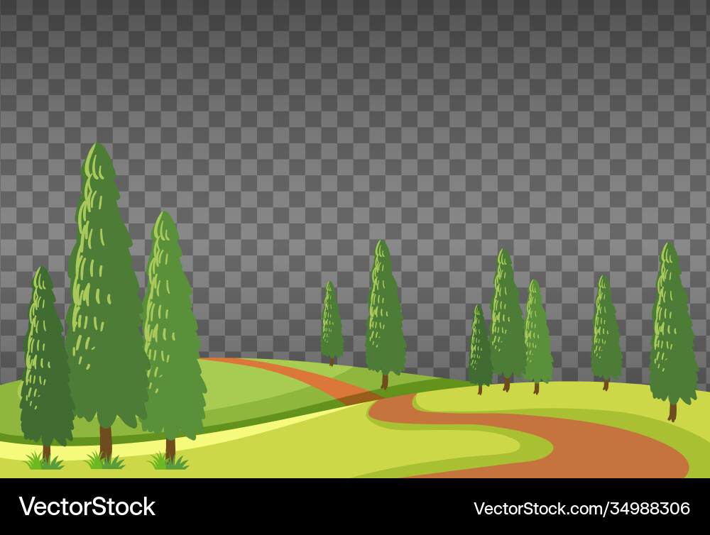 Blank nature scene landscape on transparent Vector Image