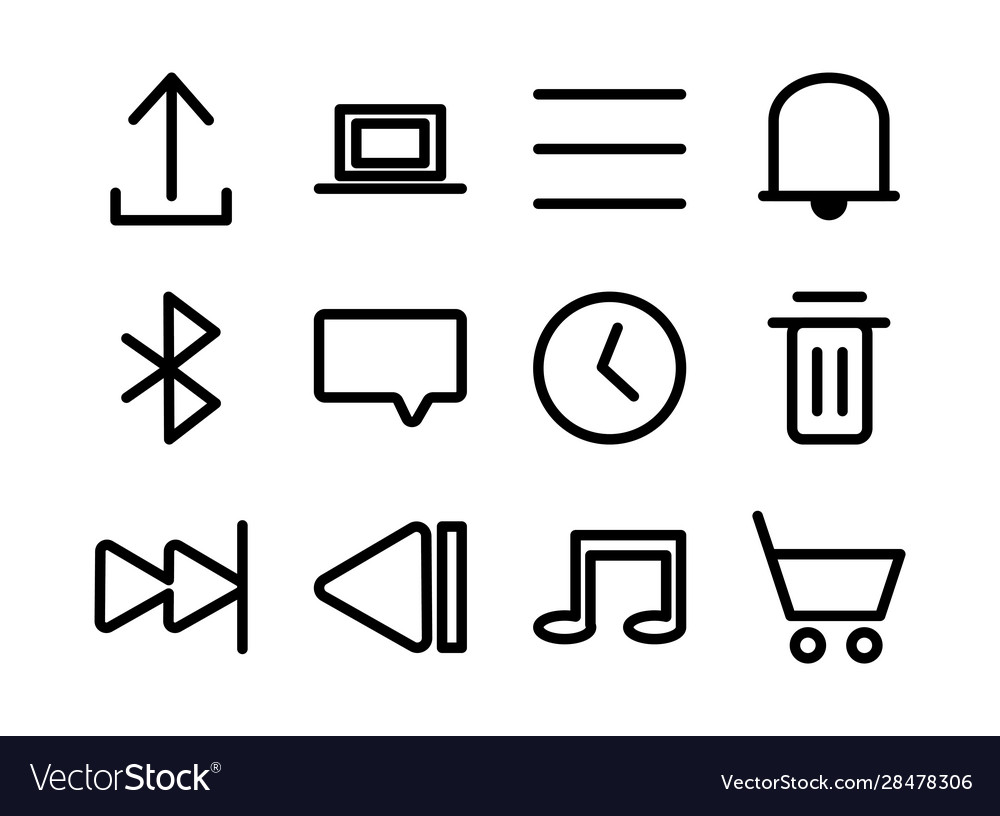 Bundle user interface set icons Royalty Free Vector Image