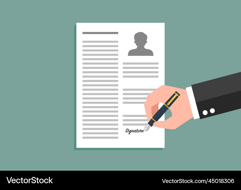 Businessman signing an agreement Royalty Free Vector Image