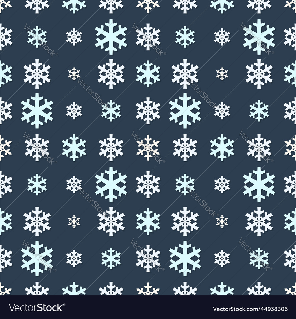 Christmas snowflakes seamless pattern Royalty Free Vector