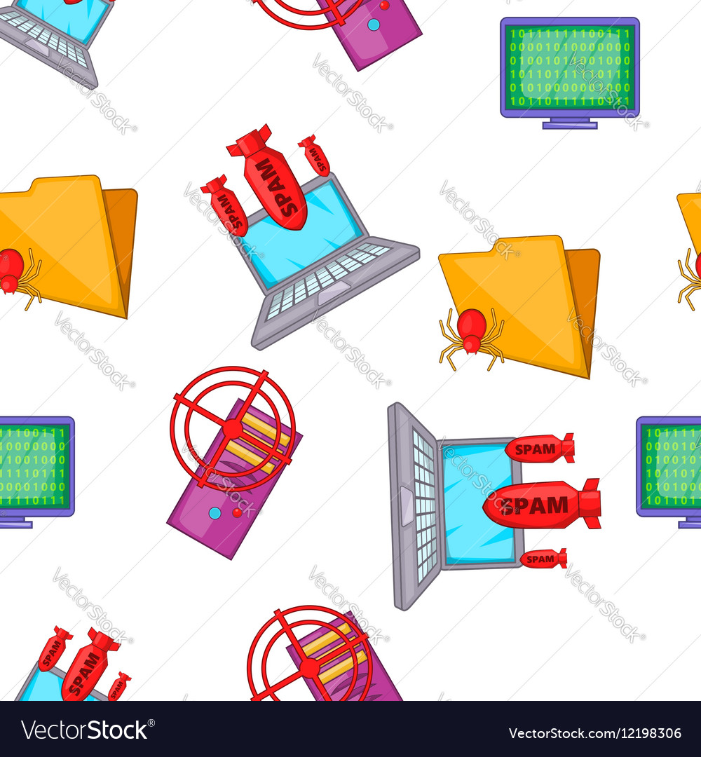 Computer security pattern cartoon style Royalty Free Vector