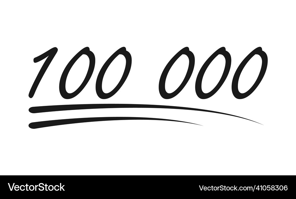Congratulation number lettering 100 000 celebrate Vector Image