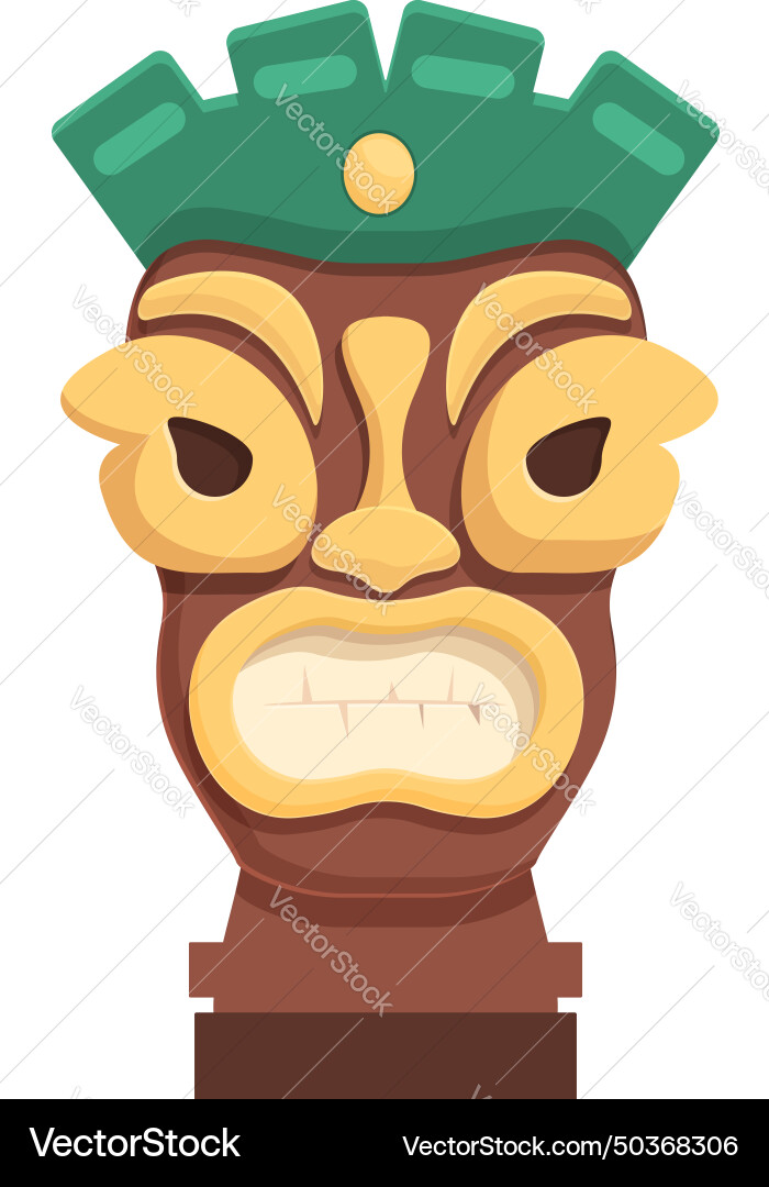 Design face totem icon cartoon statue Royalty Free Vector