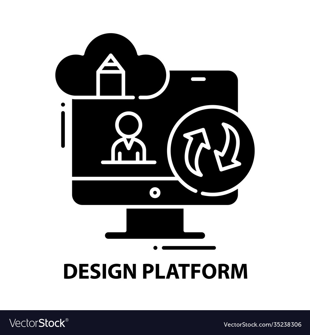 Design platform icon black sign Royalty Free Vector Image