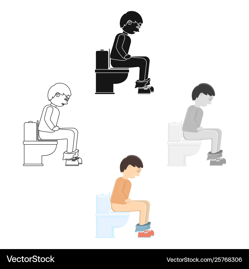 Diarrhea icon cartoonblack single sick from Vector Image