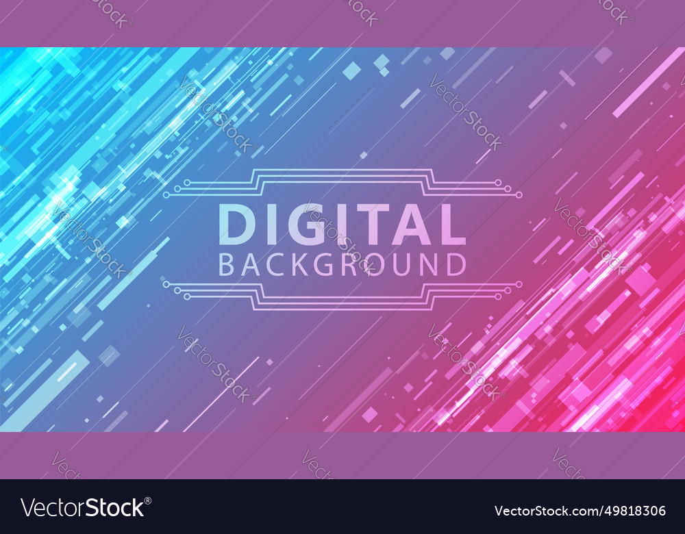Digital technology banner glitch error effect Vector Image