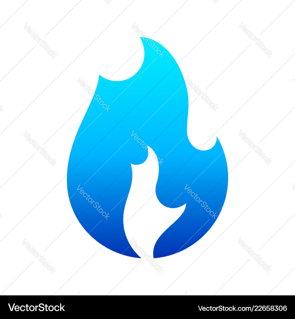 Fire flames new blue icon for you Royalty Free Vector Image