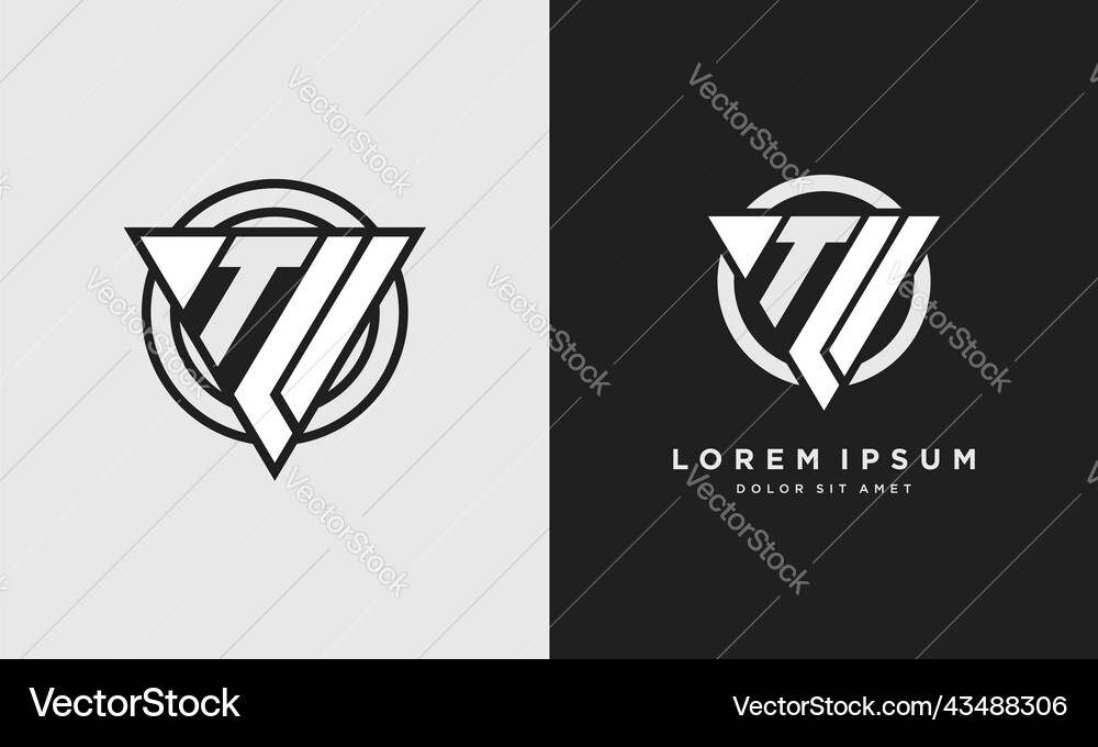 Letter tl triangle logo icon modern stylish Vector Image