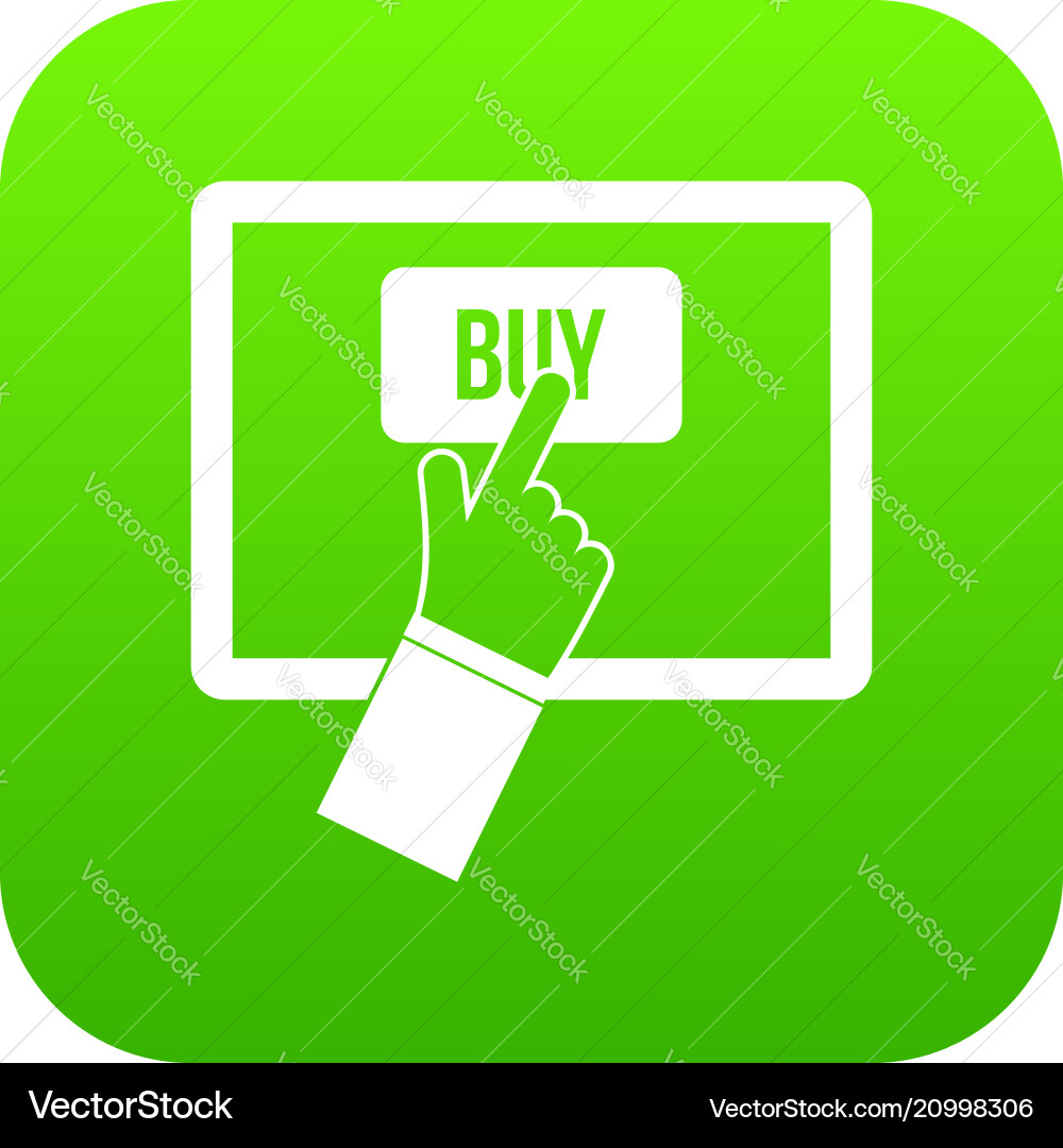 Online shopping icon digital green Royalty Free Vector Image