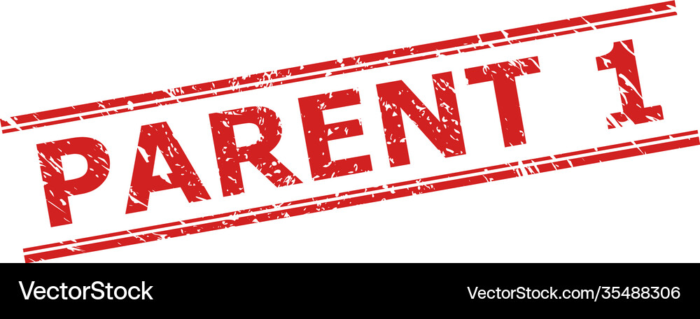 Parent 1 seal with corroded style and double Vector Image