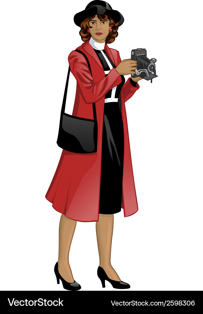 Retro character attractive woman Royalty Free Vector Image