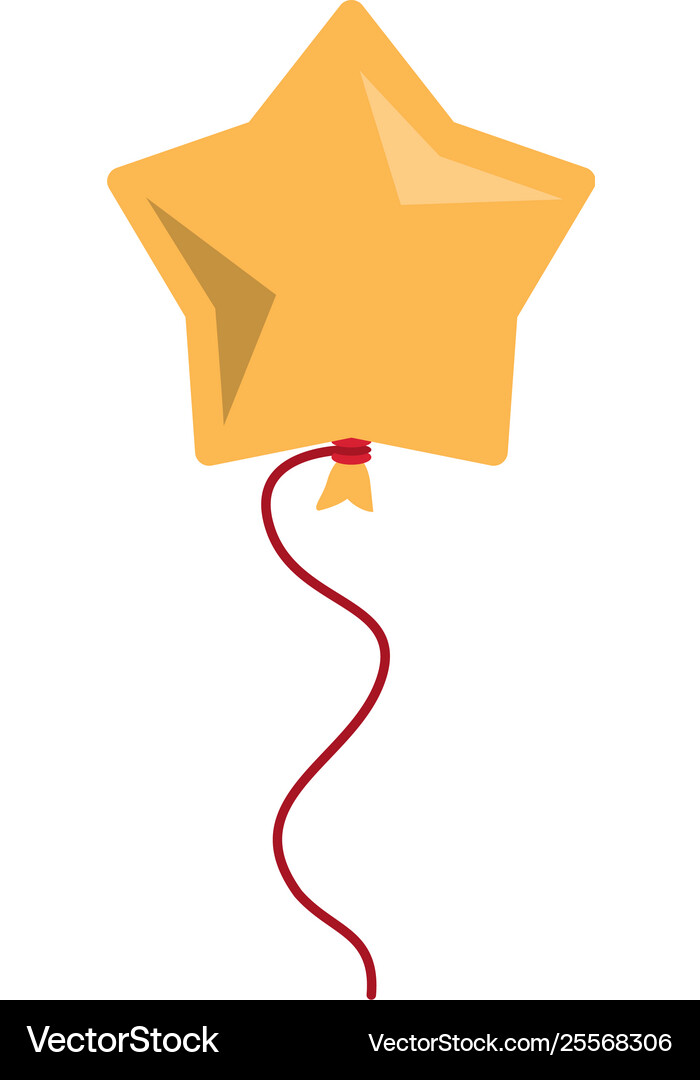 Star shape balloon party cartoon isolated Vector Image