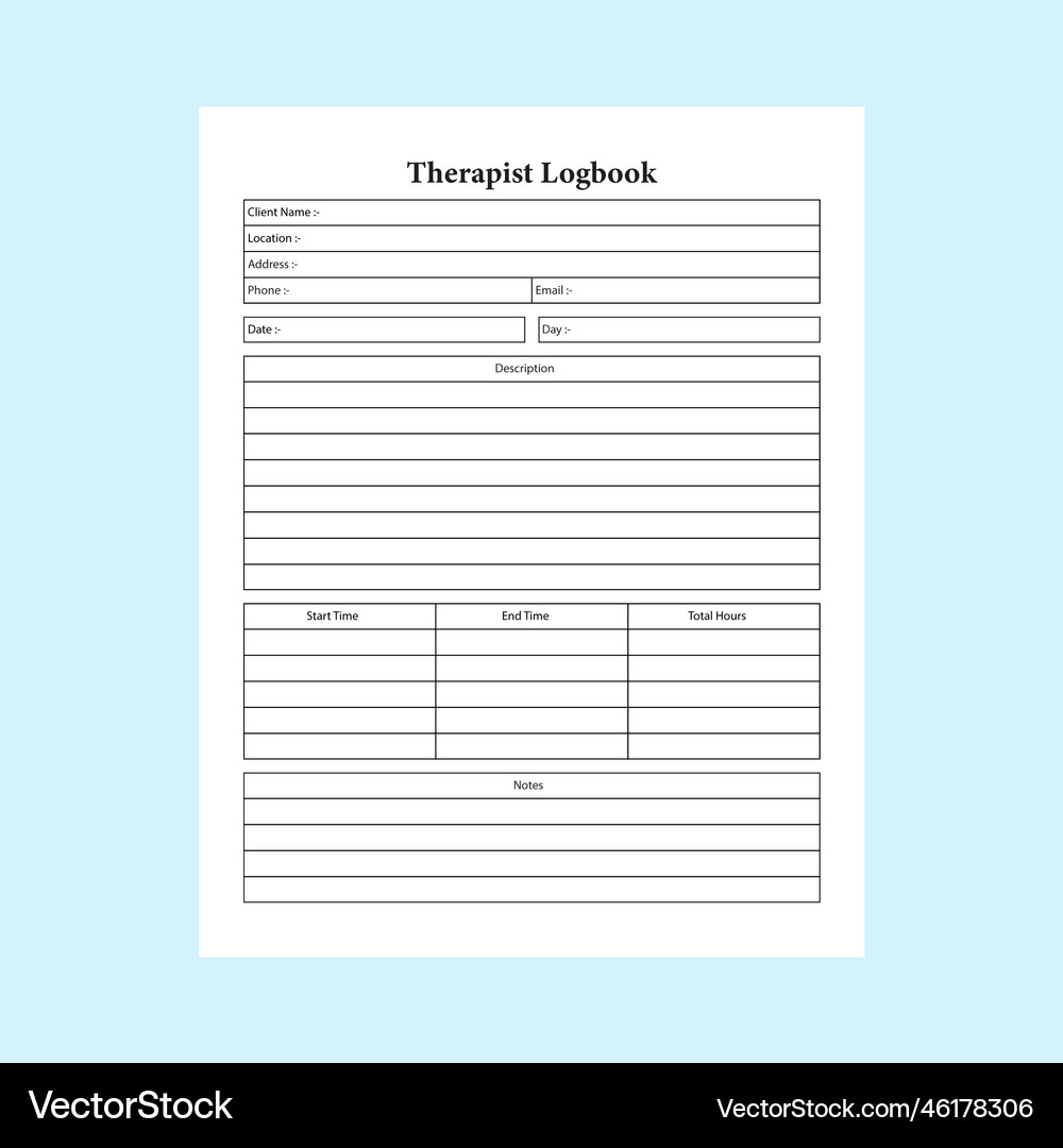 Therapist patient info kdp interior journal daily Vector Image