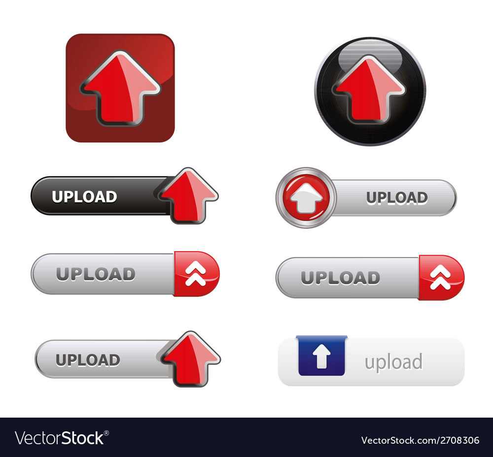 Upload button set Royalty Free Vector Image - VectorStock