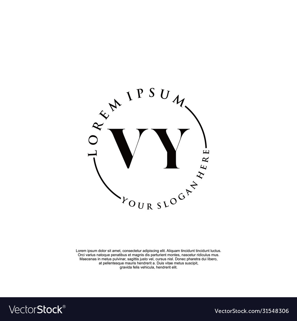 Vy initial handwriting logo design Royalty Free Vector Image