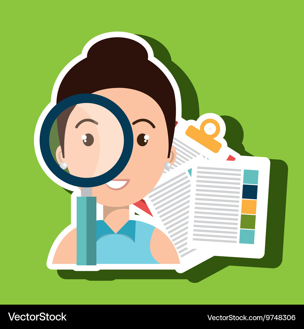 Women and papers isolated icon design Royalty Free Vector