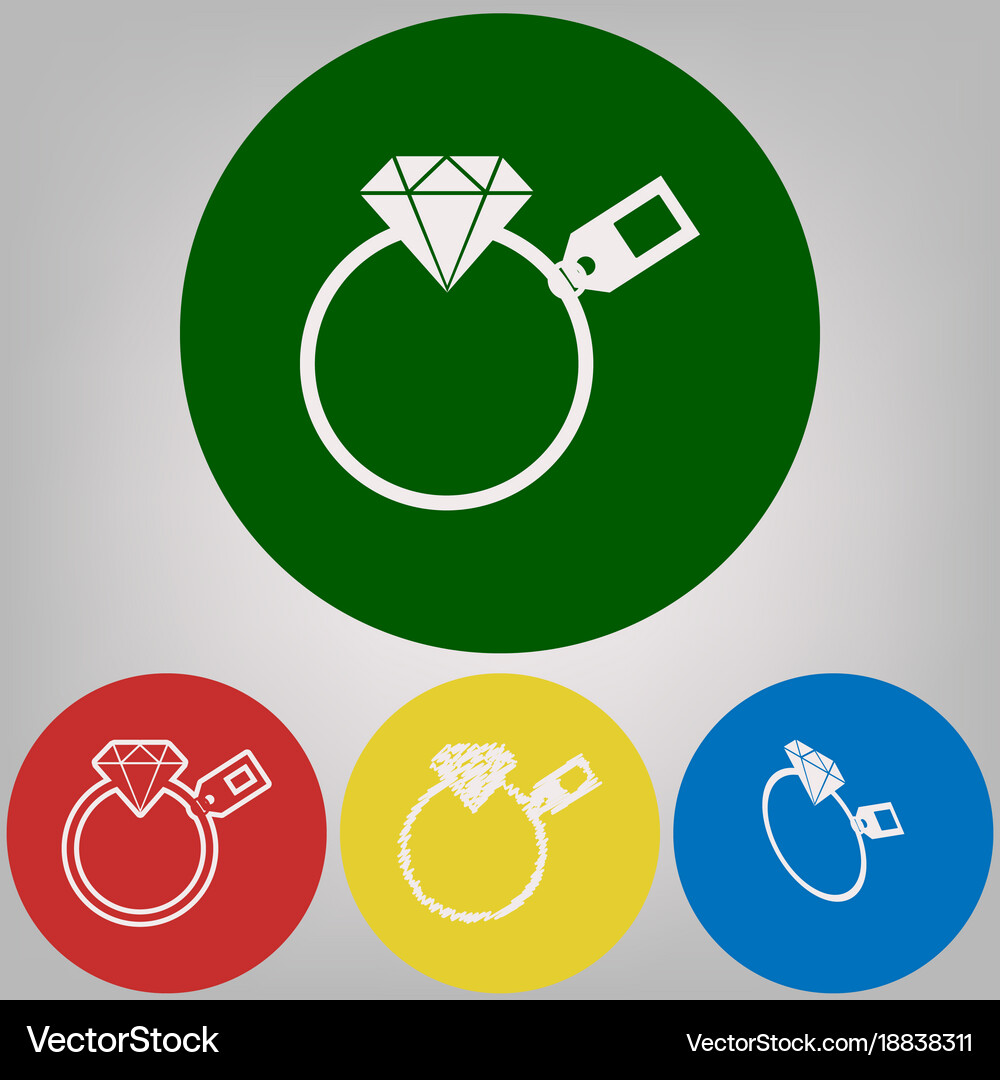 Diamond sign with tag 4 white styles Royalty Free Vector