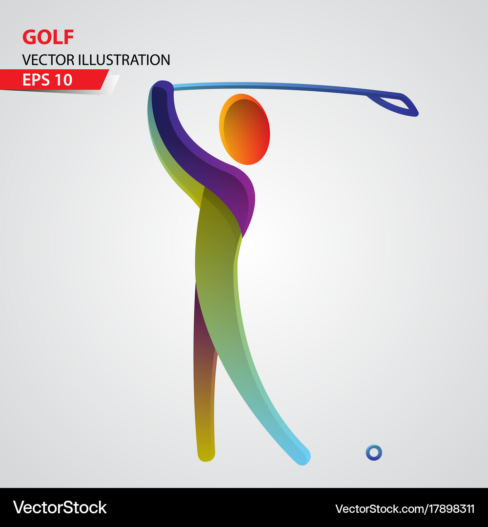 Golf color sport icon design template Royalty Free Vector